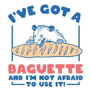 LOST GODS Opossum Baguette Drawing Graphic T-shirt