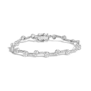 HAUS OF BRILLIANCE 925 Sterling 2.0 Carat Tw Diamond Cluster Link Bracelet - Silver