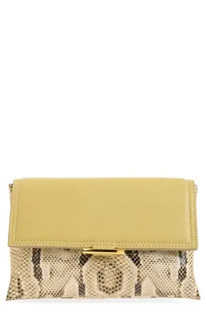 WANDLER Ida Trio Colorblock Leather Clutch - Island Python Mix
