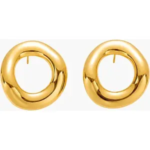KELLERY Round Flow Sculptural Earrings - Gold
