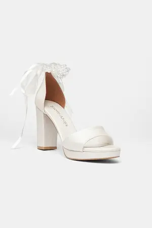PROLOGUE SHOES Maera Block Heel Bridal Sandal