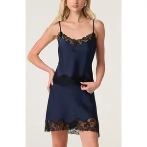Astr The Label Yulissa Lace Trim Camisole Navy