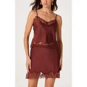 Astr The Label Yulissa Lace Trim Camisole - Rust