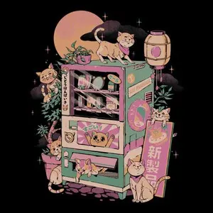 LOST GODS Retro Cat Machine Short Sleeve Graphic T-shirt