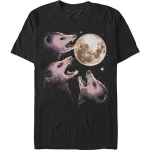 LOST GODS Opossums Moon Call Short Sleeve Graphic T-shirt - Black
