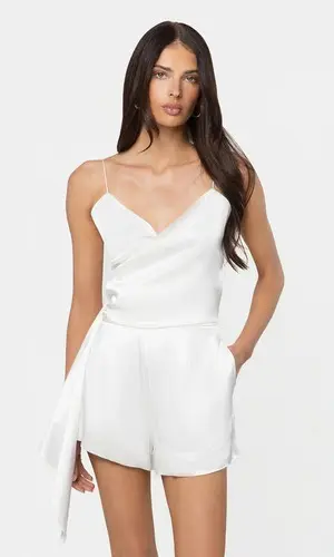 Generation Love Cheryl Liquid Satin Romper - White