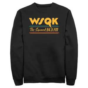 STRANGER THINGS Vintage Radio The Squawk Wsqk Sweatshirt - Black