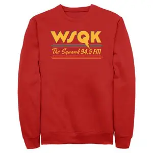 STRANGER THINGS Vintage Radio The Squawk Wsqk Sweatshirt - Red