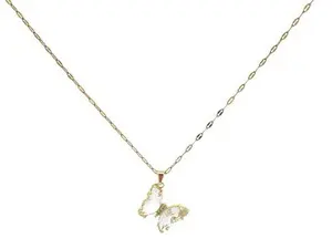 GEMINI JEWELRY Butterfly Crystal Pendant Necklace - Yellow