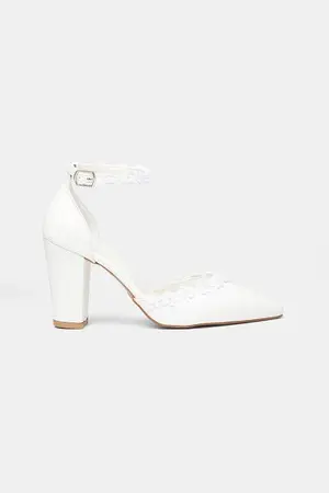PROLOGUE SHOES Alisa Block Heel Bridal Pointed Toe Pump