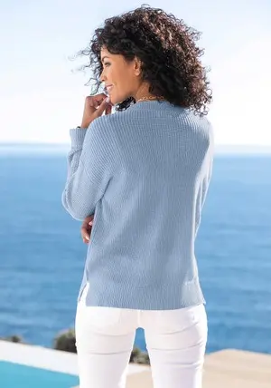 LASCANA Ribbed V-neck Sweater
