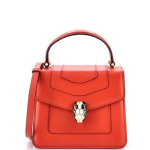 BVLGARI Serpenti Forever Top Handle Bag Leather Small - Orange