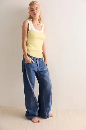 Free People Intimately Barely Bare Rib Cami - Lemon Grass