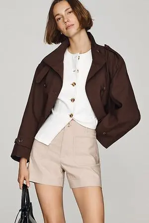 Maeve Colette High-rise Longline Shorts - Froth