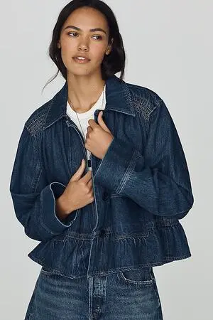 Anthropologie Cotton Denim Swg Jacket - Medium Denim