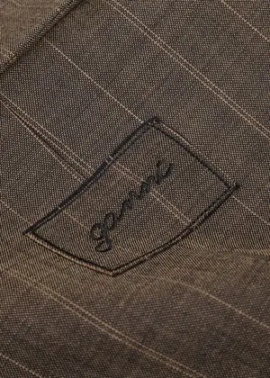 GANNI Pinstriped Double-breasted Wool Blazer