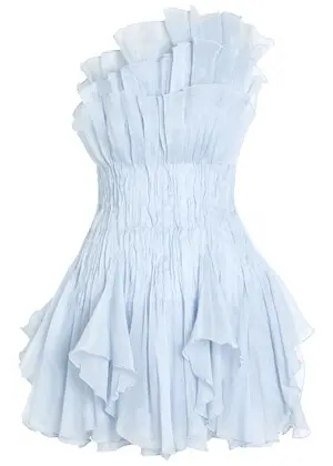 Aje Nisha Ruffled Chiffon Mini Dress - Light Blue
