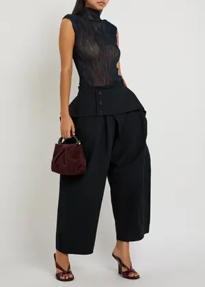 Issey Miyake Belted-effect Wide-leg Woven Trousers