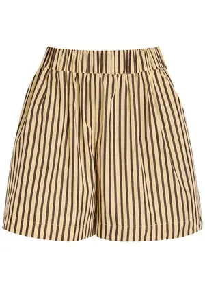 Faithfull The Brand Clemente Striped Cotton-poplin Shorts - Beige
