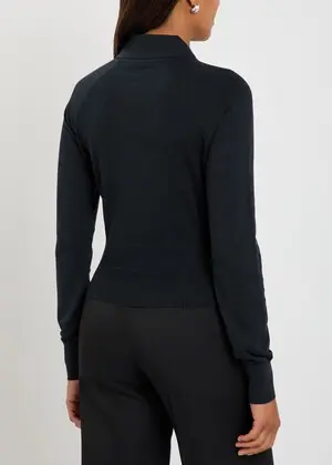 Givenchy Logo Embroidered Cotton And Silk-blend Polo Top