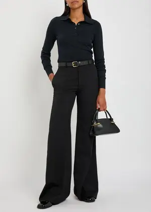 Givenchy Logo Embroidered Cotton And Silk-blend Polo Top