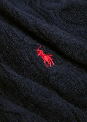 Polo Ralph Lauren Cable-knit Wool And Cashmere-blend Jumper - Navy