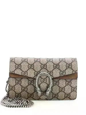 Gucci Dionysus Bag Gg Coated Canvas Super Mini Crossbody Bag - Brown