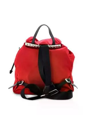 Prada Vela Tessuto Studded Leather Backpack