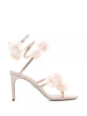 Rene Caovilla Rosalia Pompom-detail Sandals - Neutrals