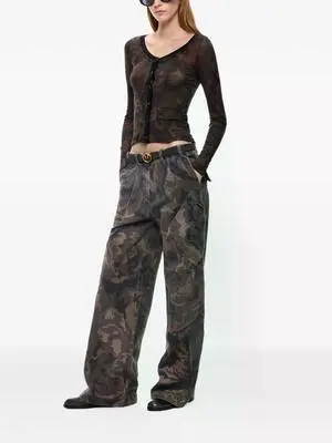 Pinko Floral-print Long-sleeve Cardigan - Brown