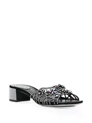 Rene Caovilla Eden Crystal-embellished Mules