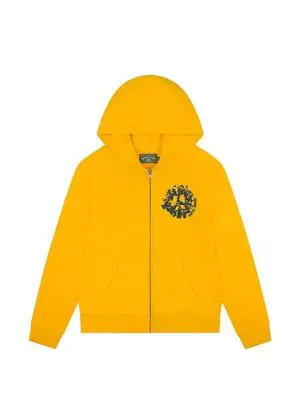 DENIM TEARS Graphic-print Zip-up Hoodie - Yellow