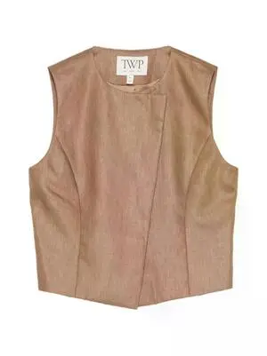 TWP Asymmetric Sleeveless Top - Neutrals