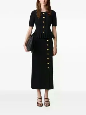 Claudie Pierlot Ruffled-hem Button-front Top - Black