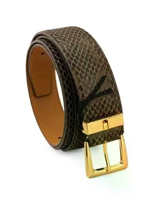 Elisabetta Franchi Snakeskin-effect Buckle-fastening Belt - Brown
