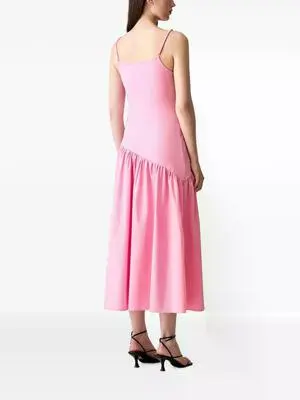 NEVER FULLY DRESSED Asymmetric Ruffled Midi Dress