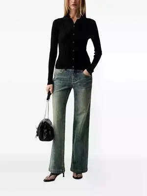 Miss Sixty Ribbed Embroidered Cardigan