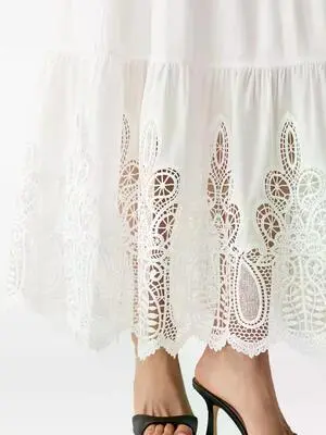 MORGAN Broderie Anglaise Tiered Maxi Skirt