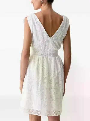 MORGAN Lace Overlay Floral Mini Dress