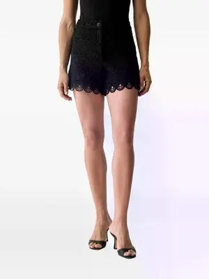 MORGAN Scalloped Edge Shorts - Black