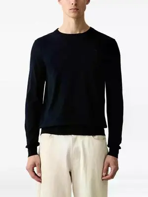 TRUSSARDI Logo-embroidered Crew-neck Sweater - Blue