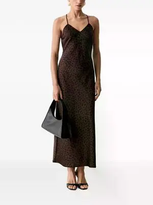MORGAN Leopard-print Backless Maxi Dress