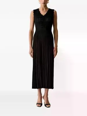 MORGAN Pleated Midi Dress - Black