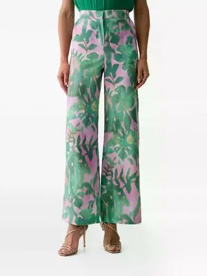 MORGAN Floral Print Wide Leg Trousers