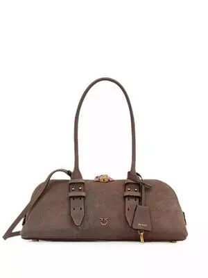 Pinko Large Escape Suede Shoulder Bag - Brown