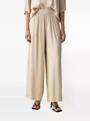 VICOLO Elasticated Palazzo Pants - Neutrals