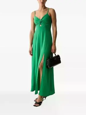 MORGAN Maxi Dress With Twist Detail And Spaghetti Straps - Green