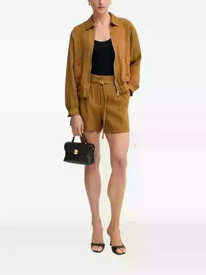 MORGAN Belted Shorts With Textured Finish