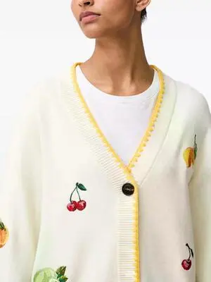 NEVER FULLY DRESSED Fruit-embroidered Long-sleeve Cardigan