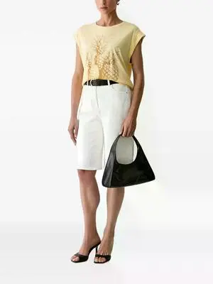 MORGAN Straight-leg Denim Shorts - White